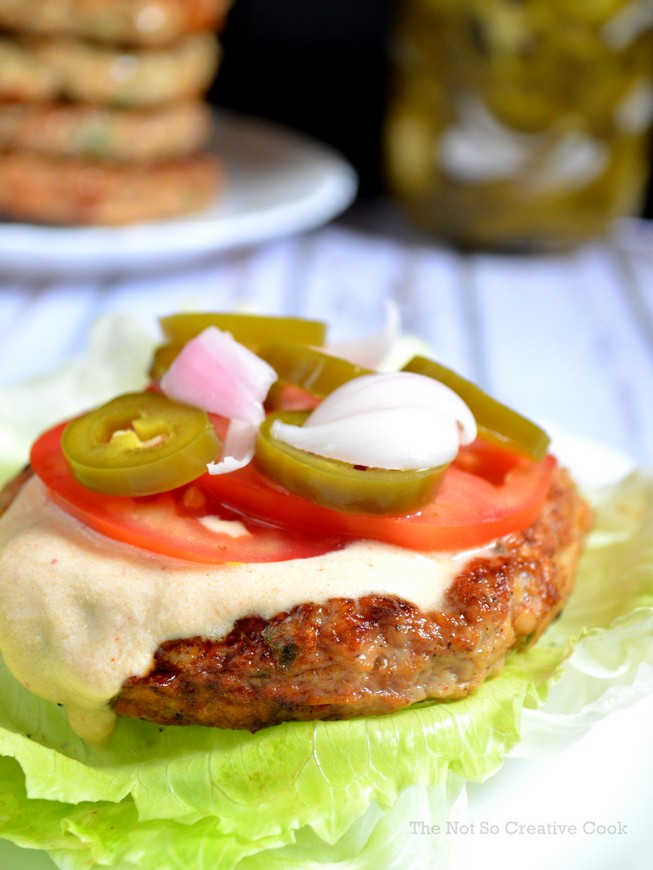 {Whole30} Chicken Patties Lettuce Wraps - The Not So Creative Cook